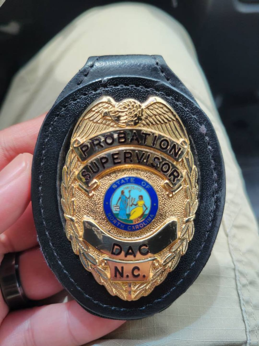 North Carolina Probation Officer Badge - Personalized 3D V Carved Wood ...