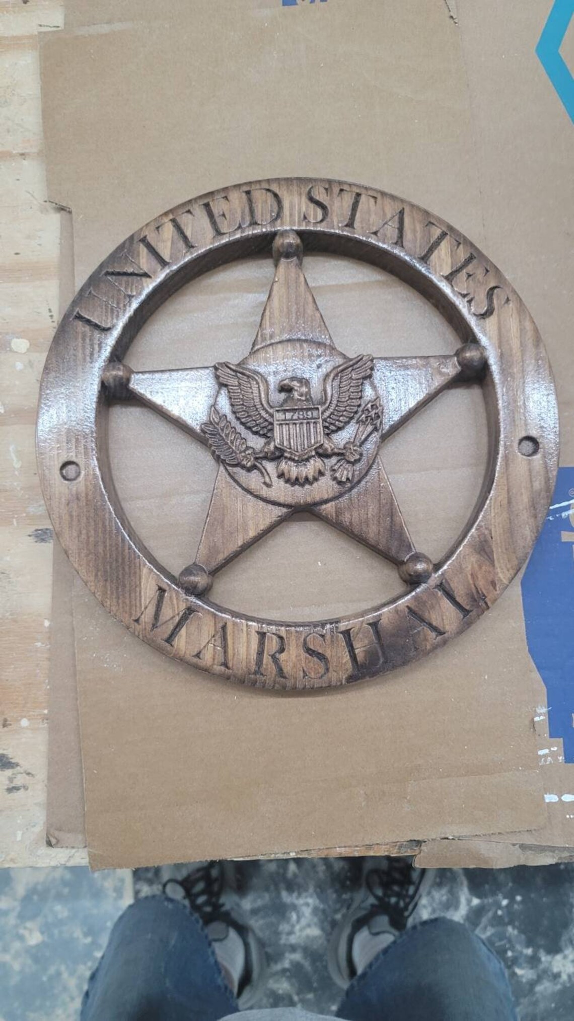 Custom US Marshal Personalized Badge V Carved Wooden Sign. - Etsy