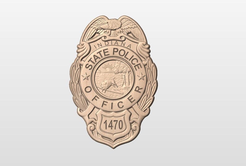 Personalized Indiana State Police Badge Wood Sign - V Carved - Etsy