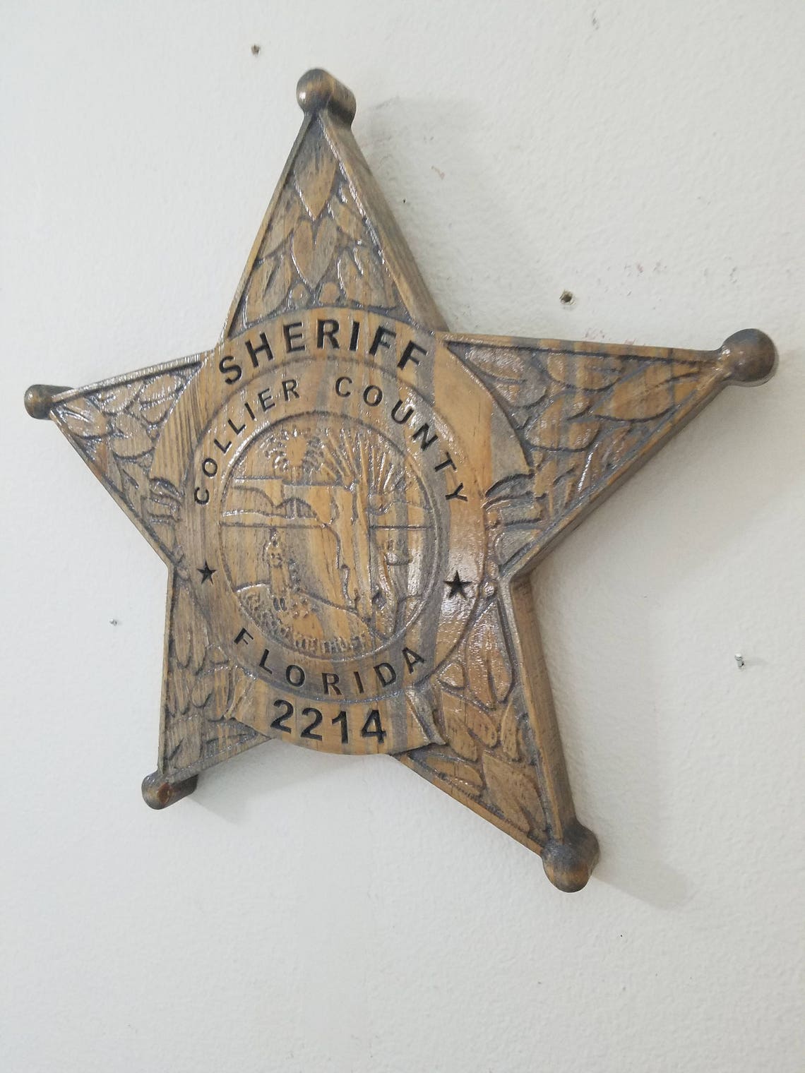 Custom Collier County Sheriff Personalized Badge 3D V Carved - Etsy