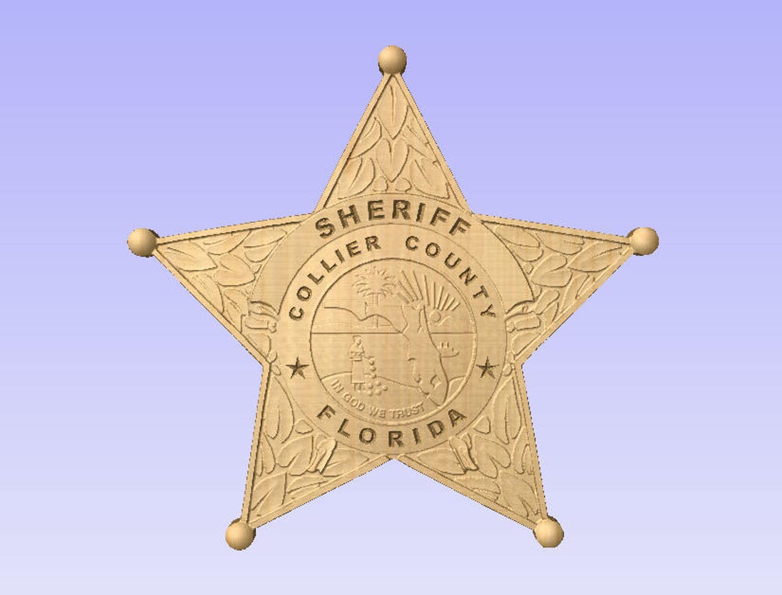 Custom Collier County Sheriff Personalized Badge 3D V Carved - Etsy