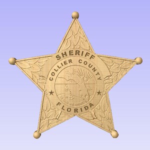 Custom Collier County Sheriff Personalized Badge 3D V Carved Wood Sign ...