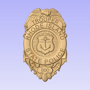 3D V CARVED - Personalized Rhode Island State Police Badge V Carved ...