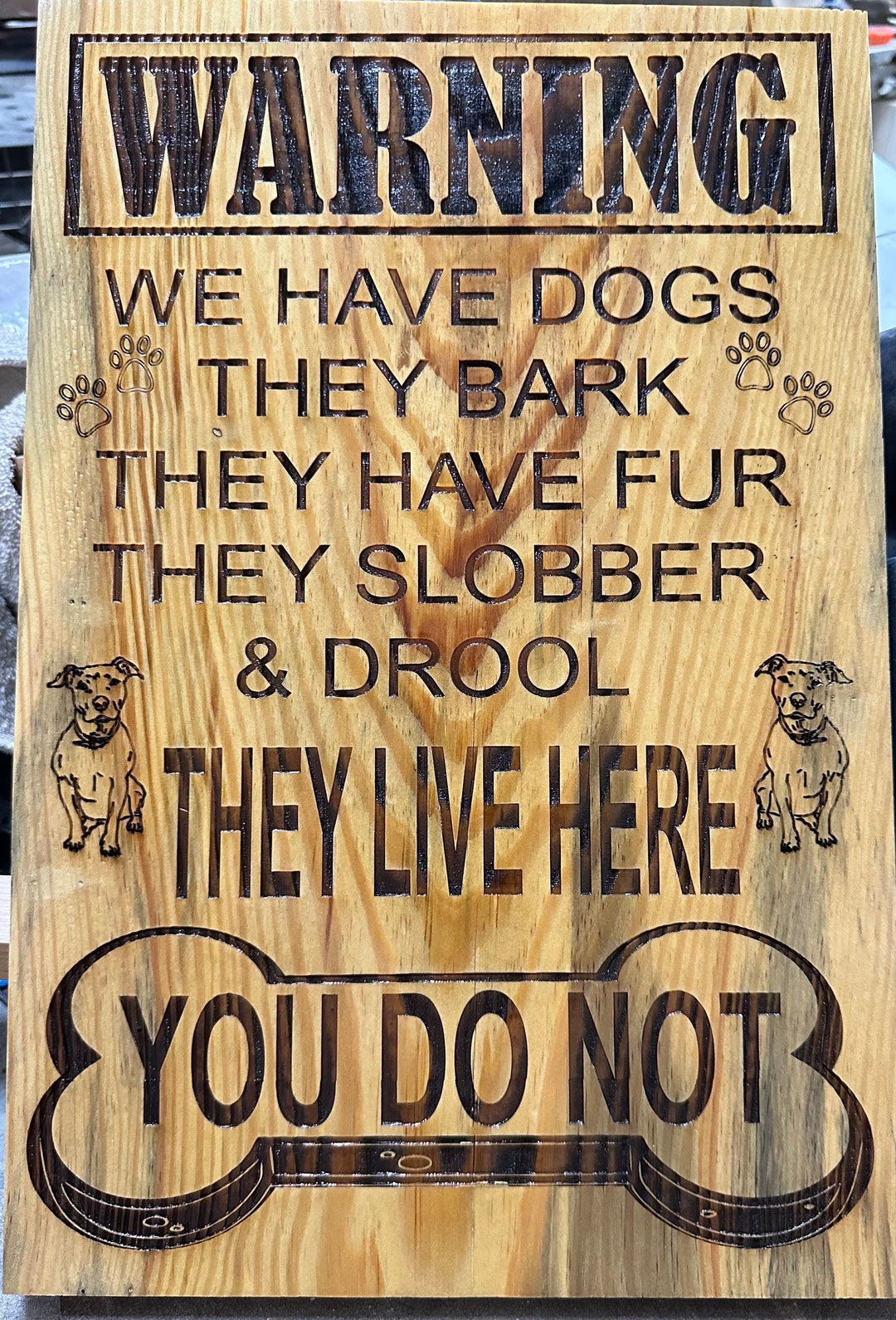 Warning Dogs Live Here Sign - Etsy