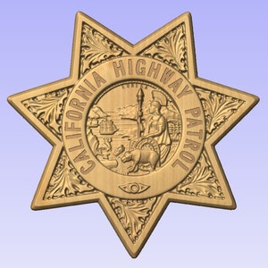 California Highway Patrol Badge CHP Chip's- Personalized Badge 3D V ...