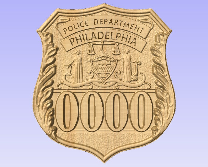 Personalized Philadelphia Police Badge: Carved Wood Sign - Etsy