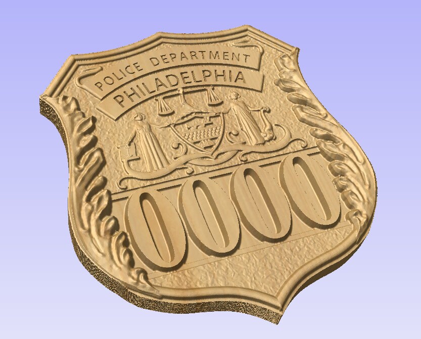 Personalized Philadelphia Police Badge: Carved Wood Sign - Etsy