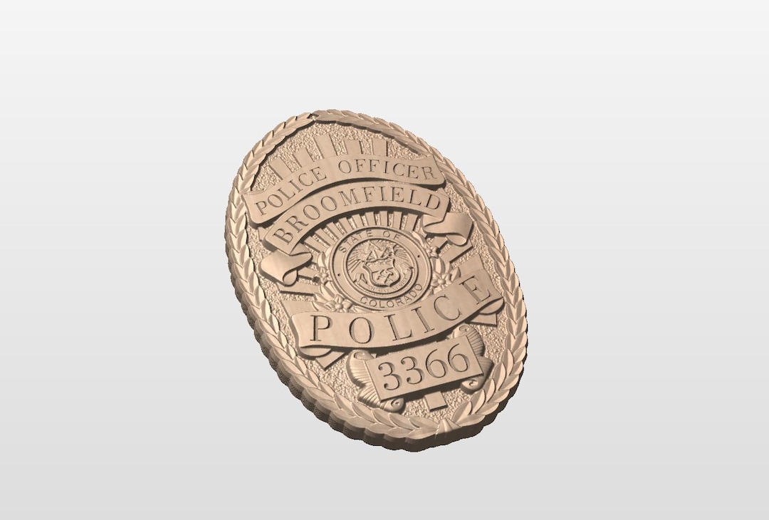 Custom Broomfield Police Badge 3D V Carved Wood Sign - Etsy