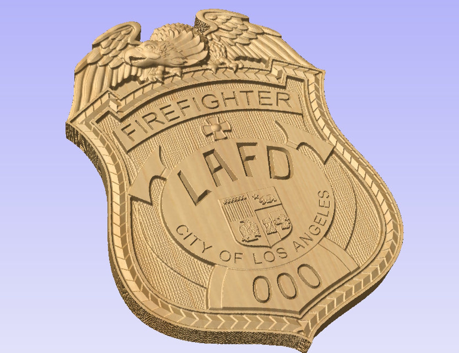 LAFD Los Angeles Firefighter Badge 3D V CARVED Insignia de - Etsy España