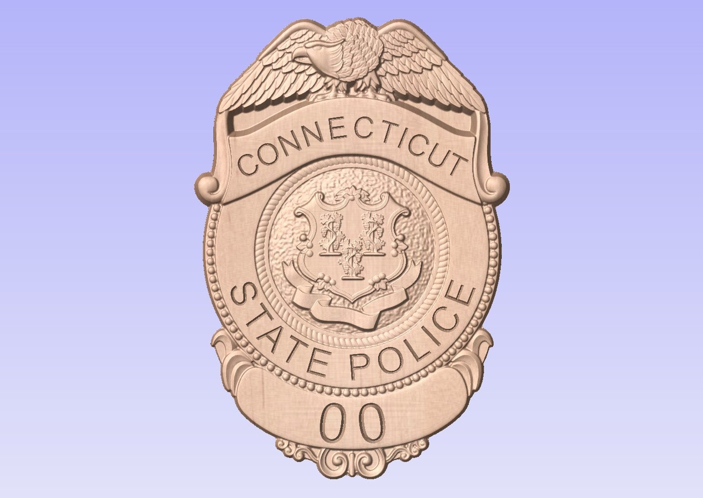 3D V CARVED Personalized Connecticut State Police Trooper | Etsy