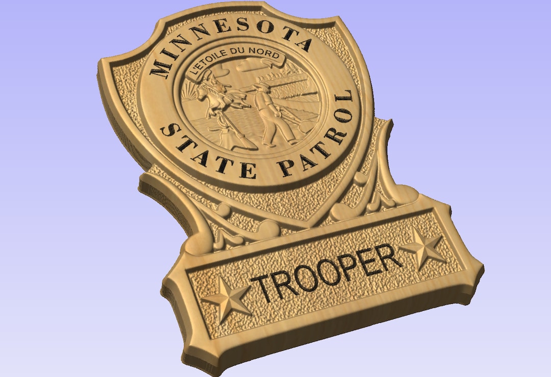 Minnesota State Patrol Police Badge Carved 3d Plaque Sign Wall Hanging ...