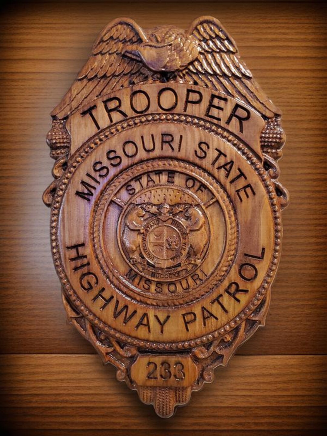 Custom Missouri Highway Patrol Badge: 3D Carved Wood Sign - Etsy