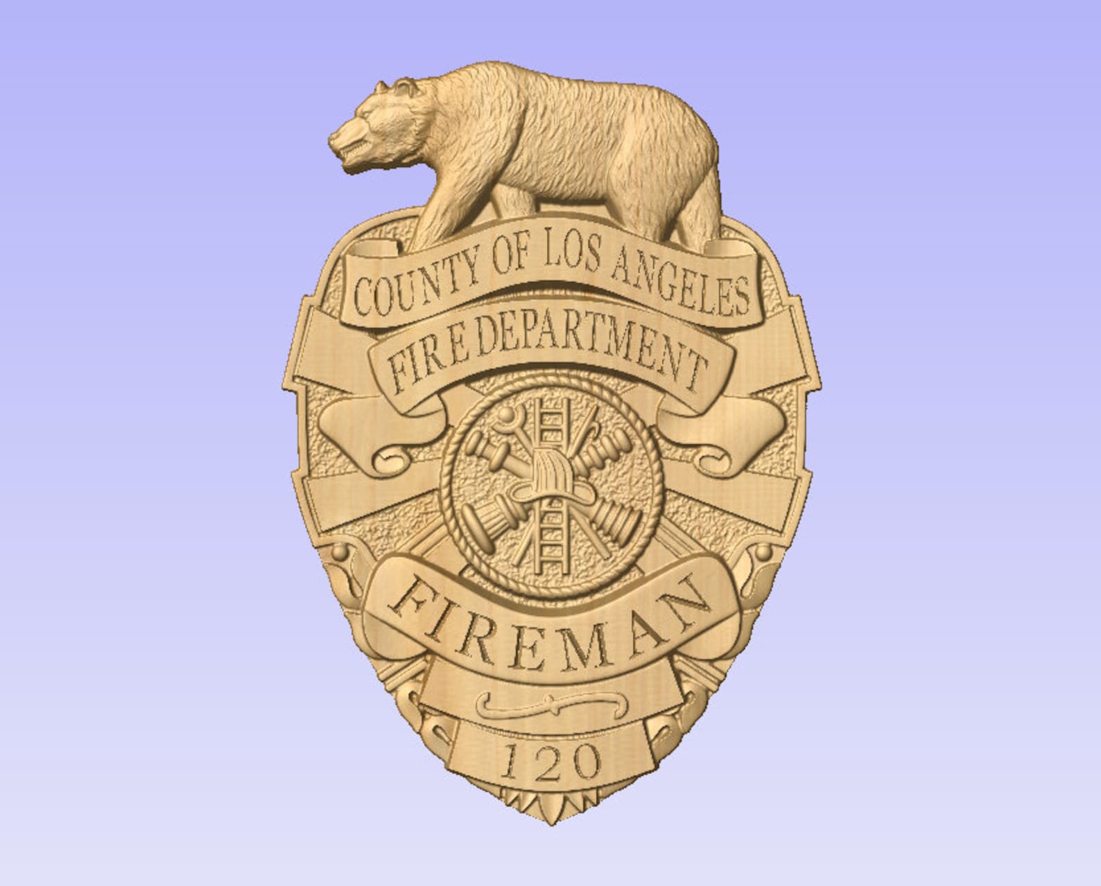 LA County Los Angeles County Personalized Fire Dept Badge 3D - Etsy