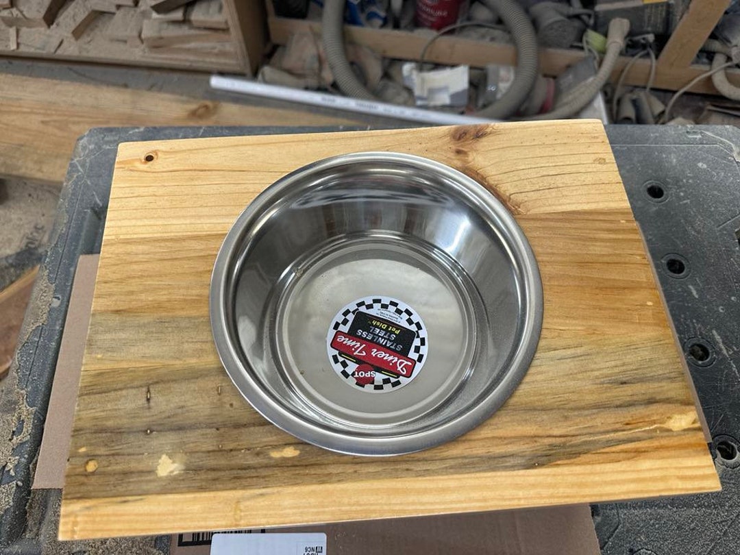 Unique Handmade Floating Dog Dish With a 2 Qt Stainless Steel Dish - Etsy