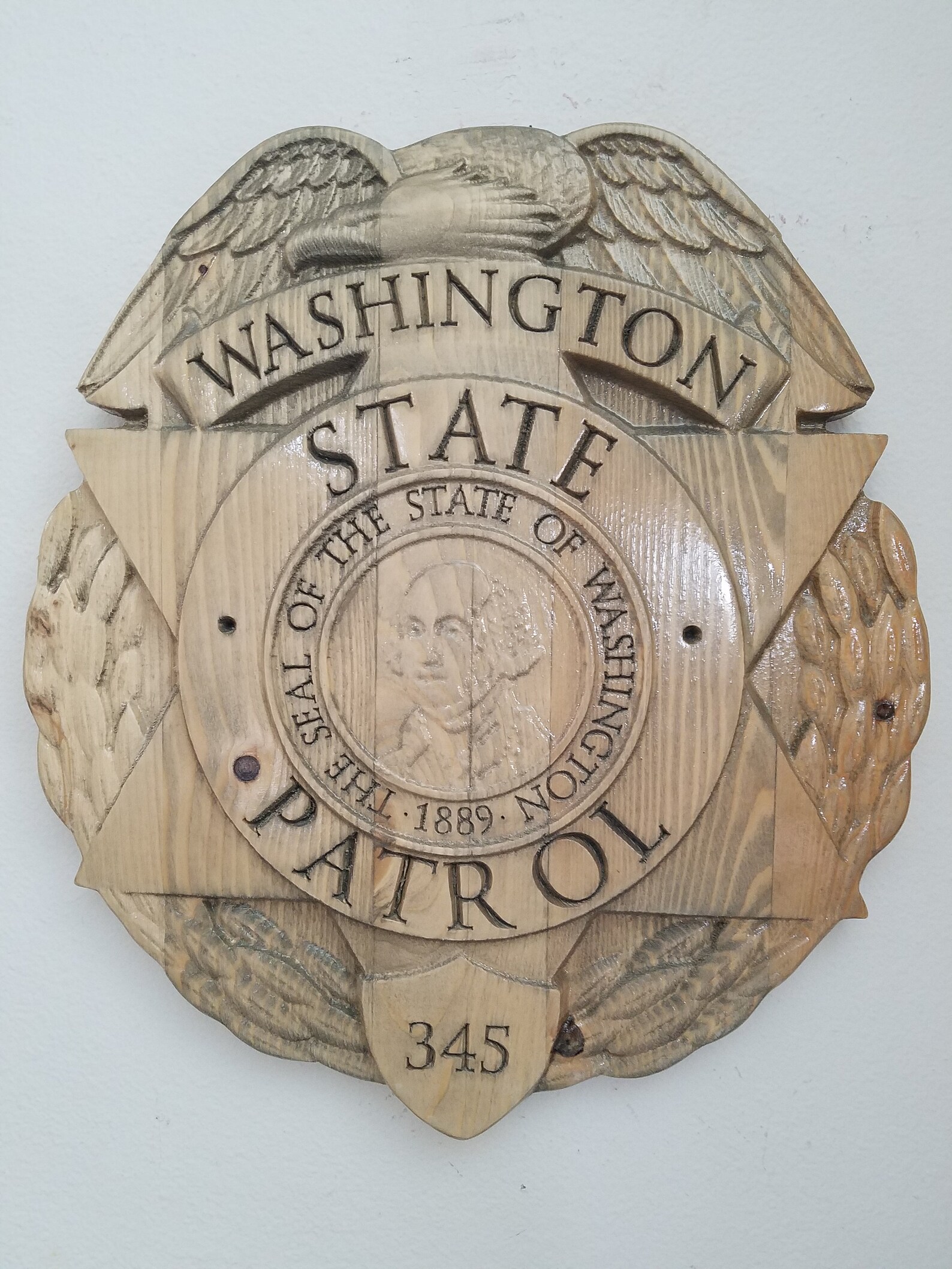 Washington State Patrol Police Officer Badge 3D V CARVED - Etsy