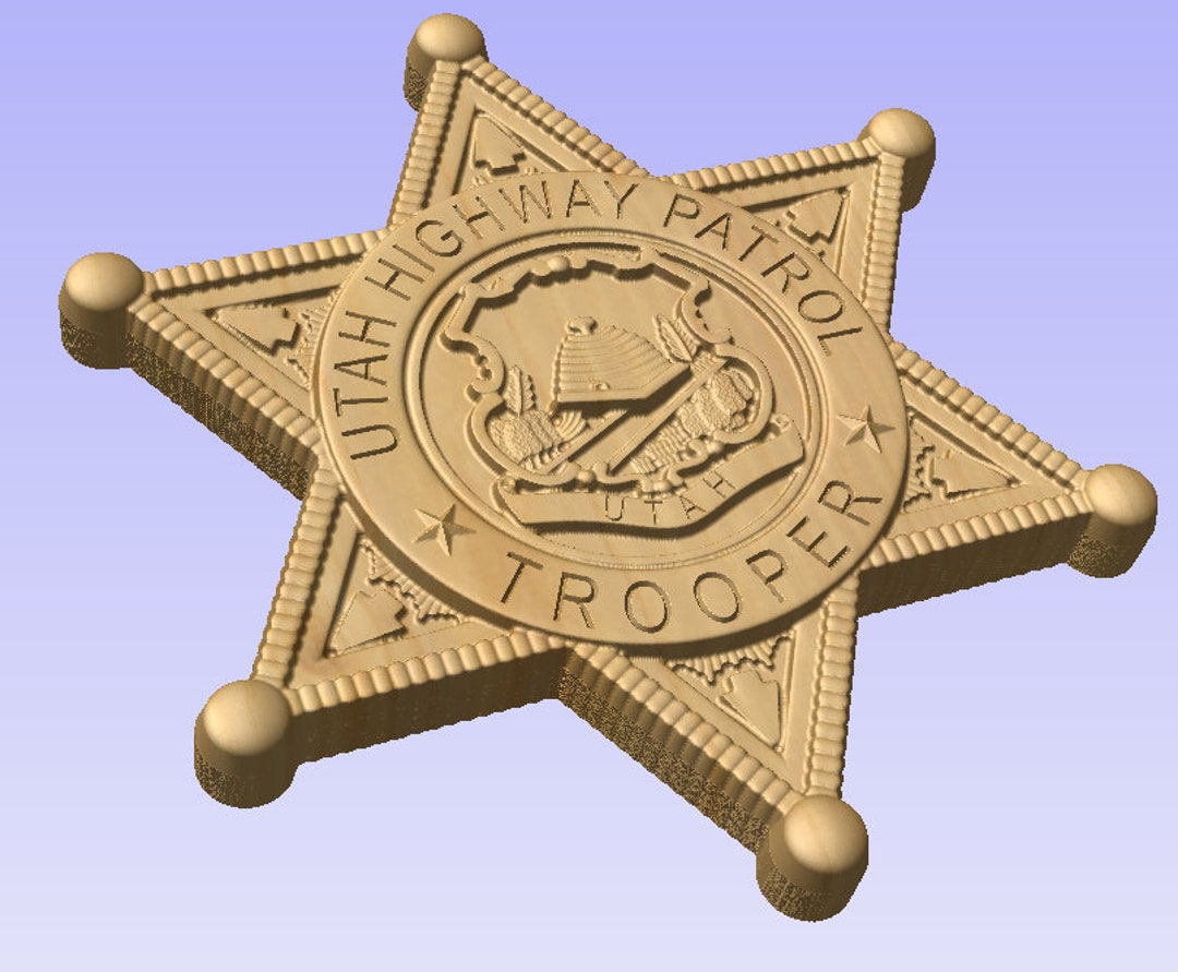 Personalized Utah Highway Patrol Trooper Badge V Carved Wood Sign - Etsy