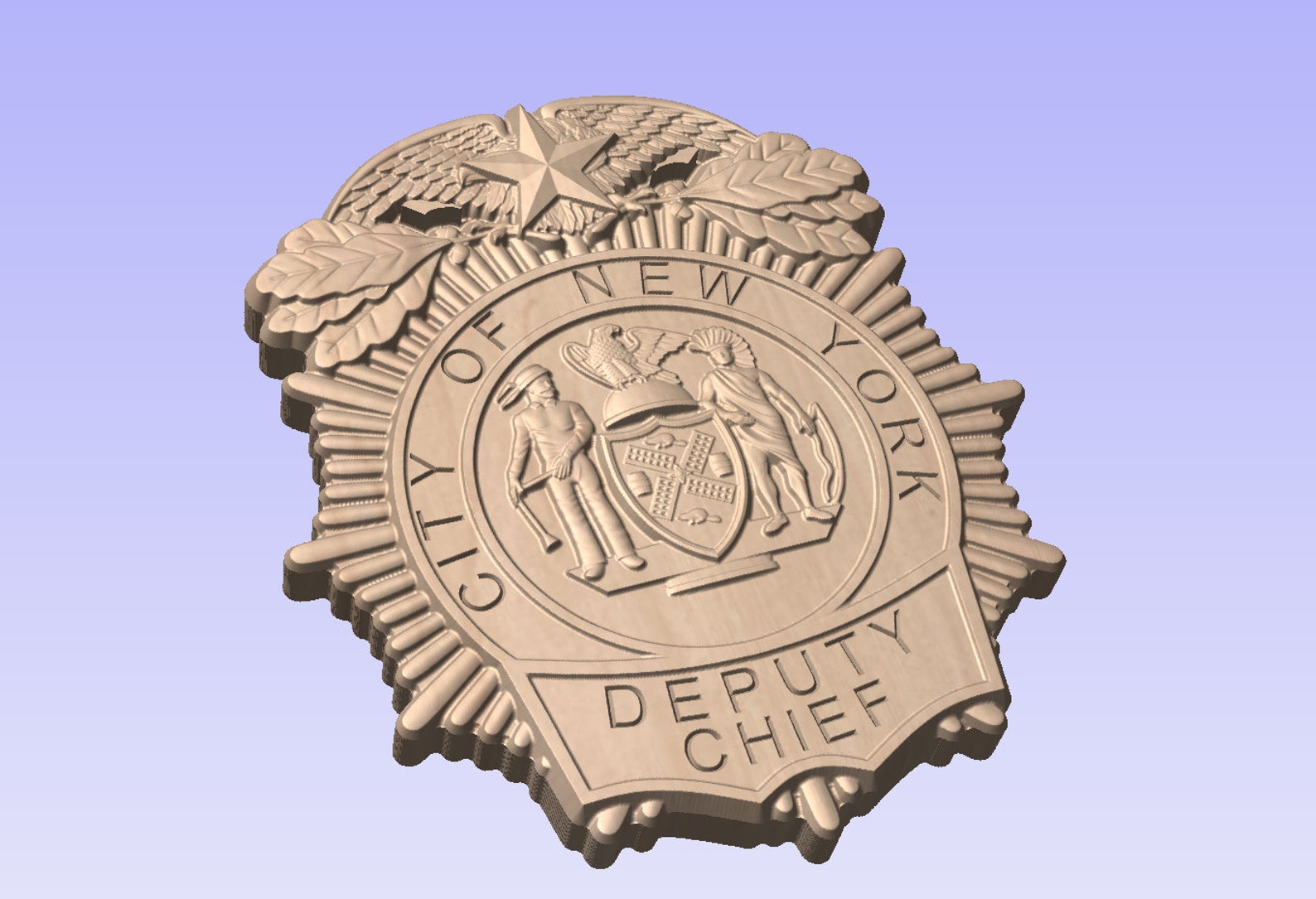 City of New York Deputy Chief Badge 3D V CARVED - Etsy