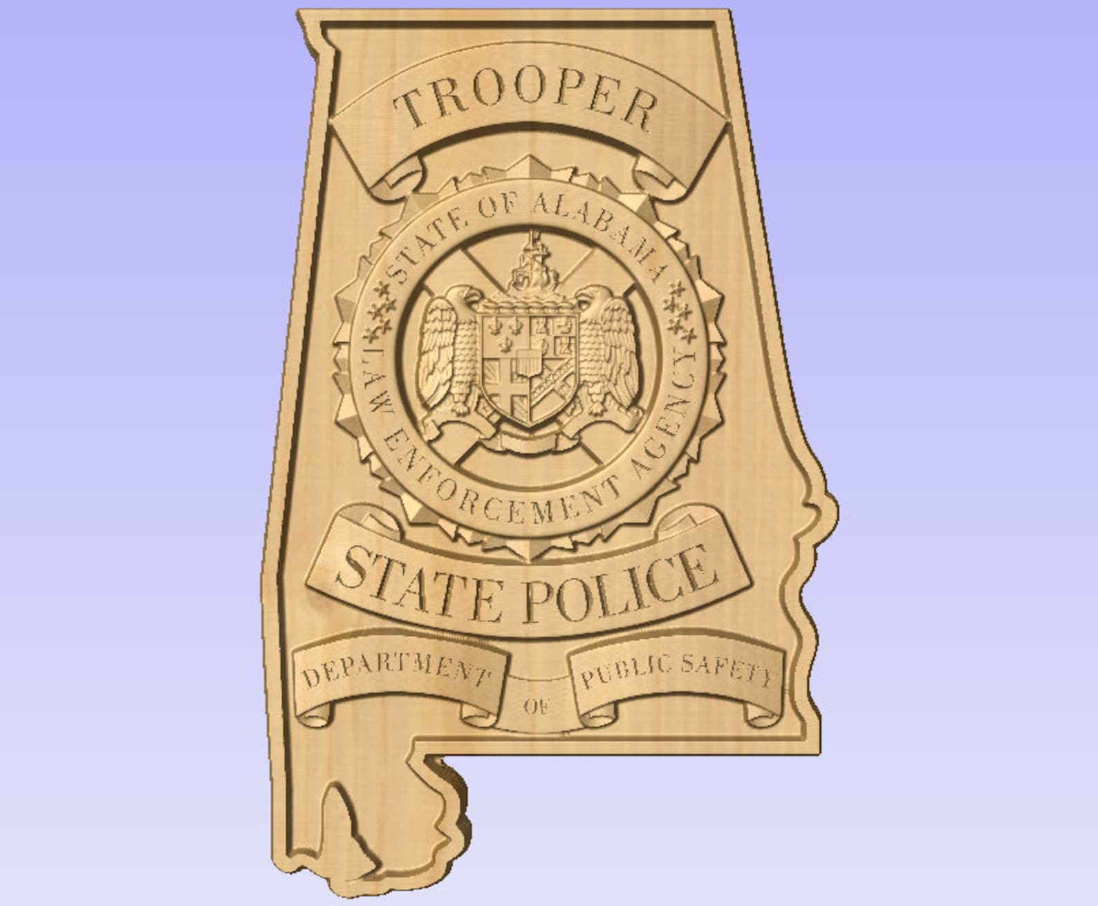 Personalized Alabama State Police Trooper Badge V Carved Wood Sign - Etsy
