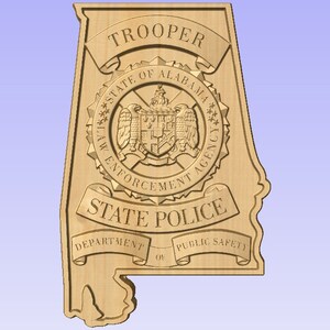 Personalized Alabama State Police Trooper Badge V Carved Wood Sign - Etsy