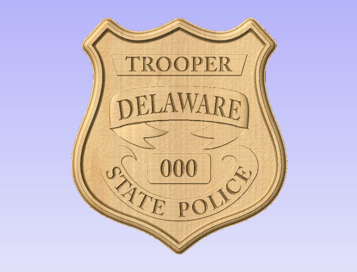 3D V CARVED Personalized Delaware State Trooper Police Badge - Etsy
