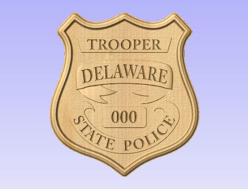 Personalized Delaware State Trooper Wood Sign: 3D Carved Police Badge ...