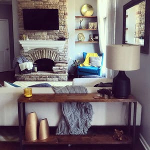 Solid Wood Console Table Lentini Design Slim Handmade Entryway Table ...