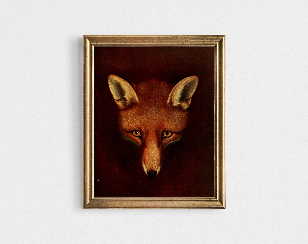 Vintage Fox Head Painting, Foxhunting Art, Fox Painting, Fox Print ...