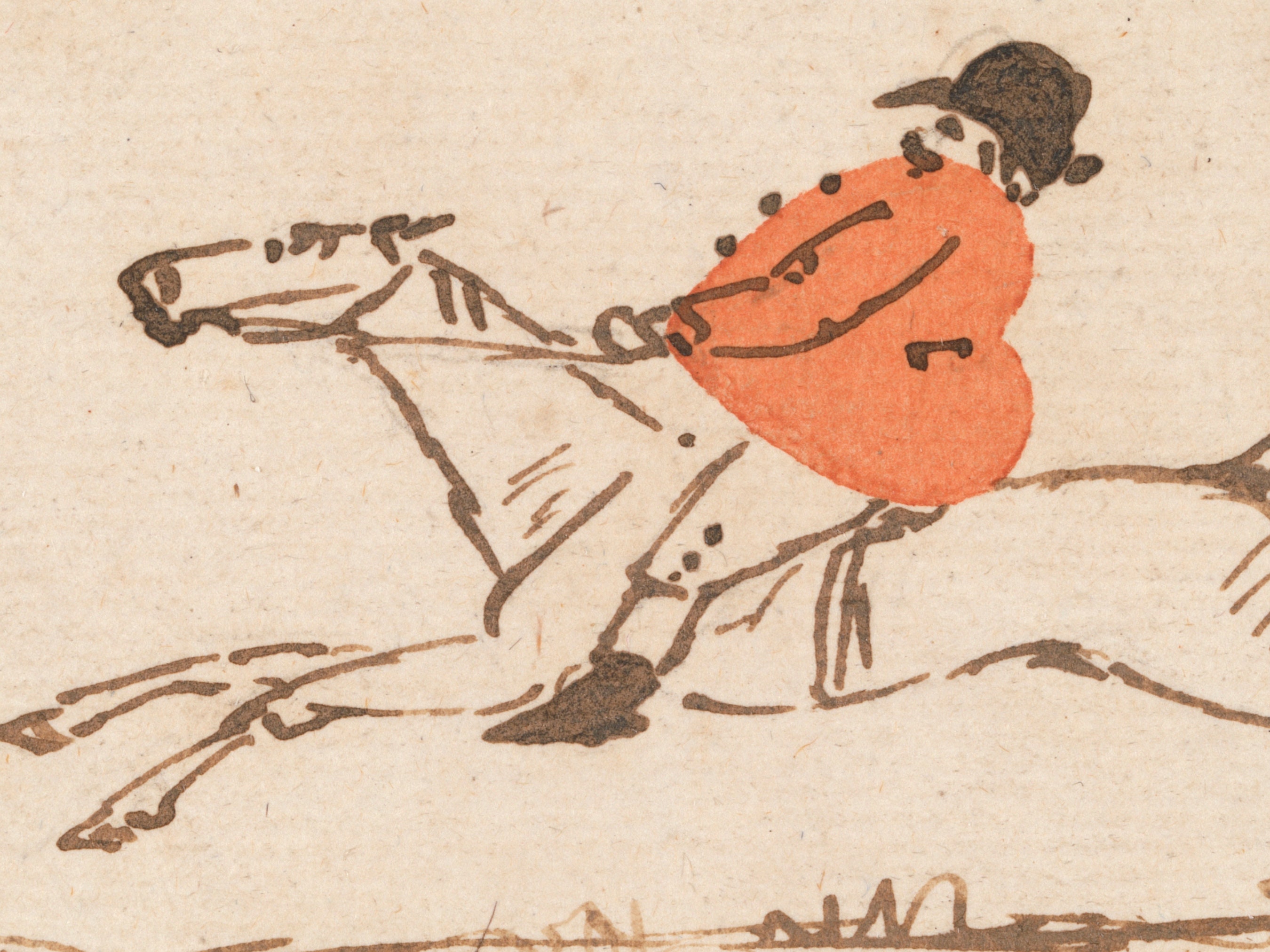 FRAMED the Stout Huntsman Funny Vintage Sketch of a Fat Huntsman Riding ...