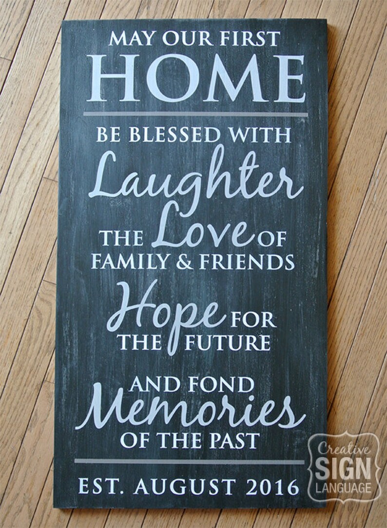 May Our First Home Be Blessed with Laughter Love of Family & | Etsy