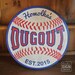 Personalized Baseball Sign Dugout Sign Round Wood Plaque Baseball Fan ...