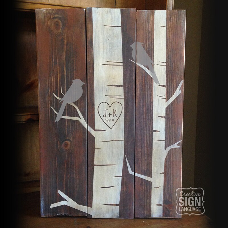 Initials on Tree - Etsy