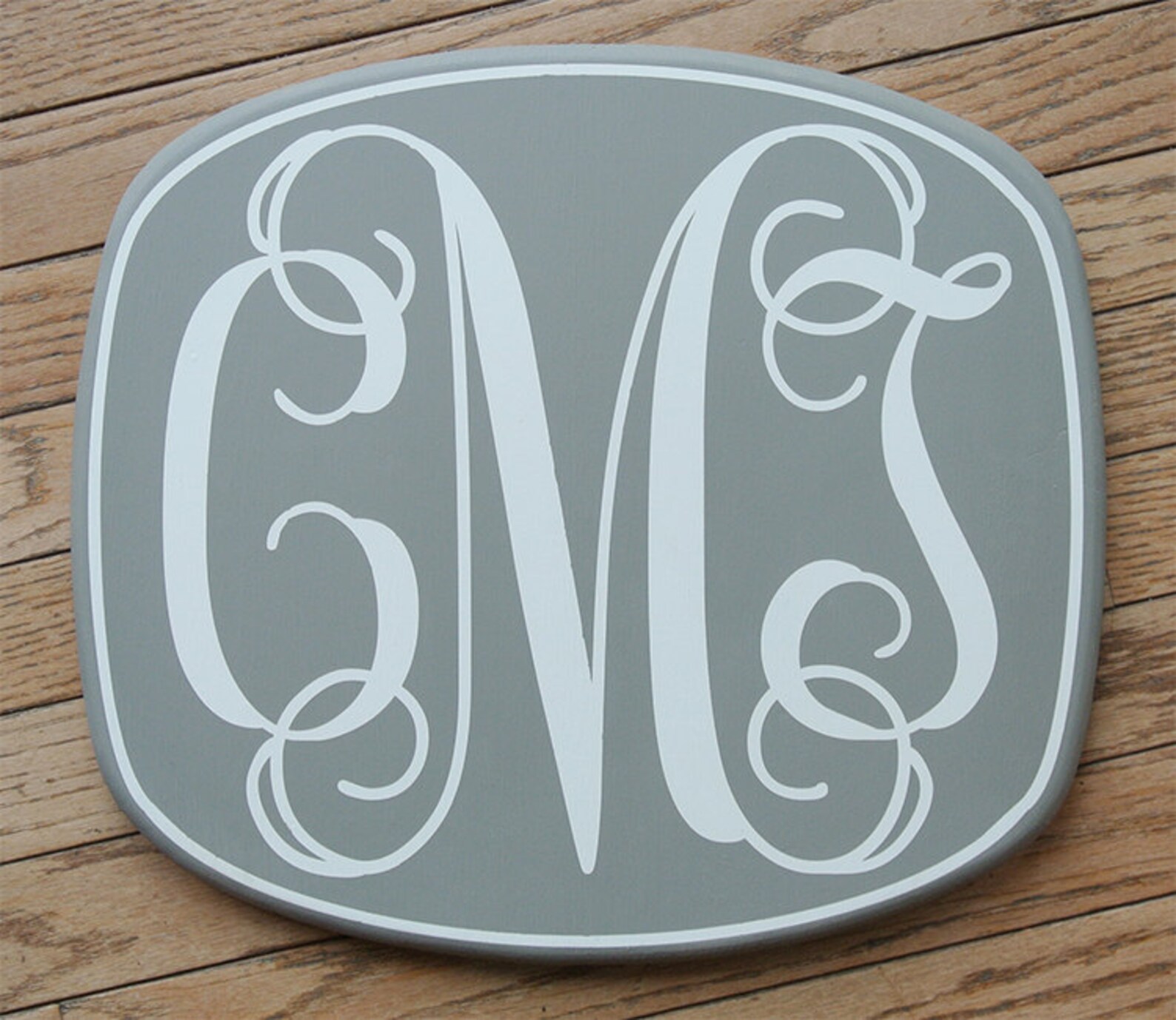 Monogram Wood Sign Door Plaque Vine Monogram Painted Wood Sign Wedding ...