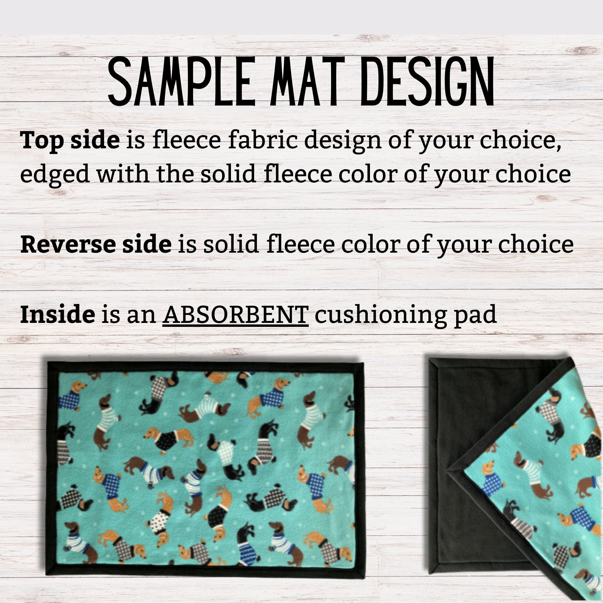 Fleece Dog Mat With Absorbent Inner Layer | Cozy Dog Crate Mat, Puppy ...