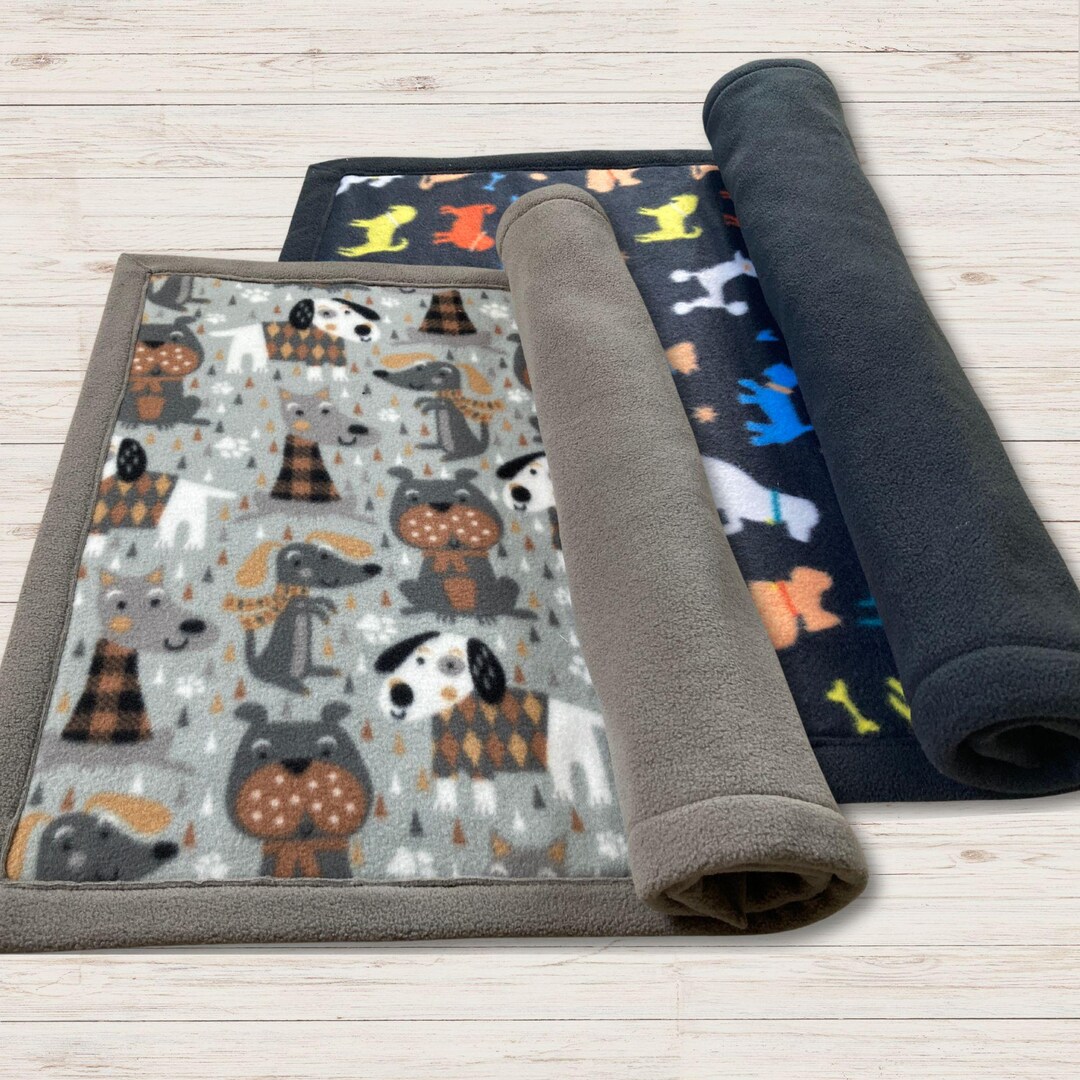 Fleece Dog Mat With Absorbent Inner Layer | Cozy Dog Crate Mat, Puppy ...