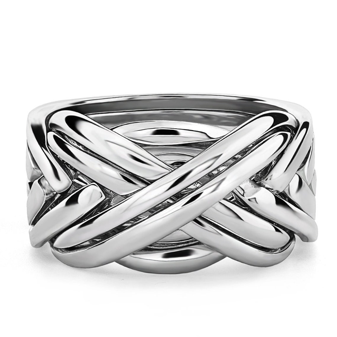 Men's 8 Band STERLING SILVER Puzzle Ring 84SM - Etsy
