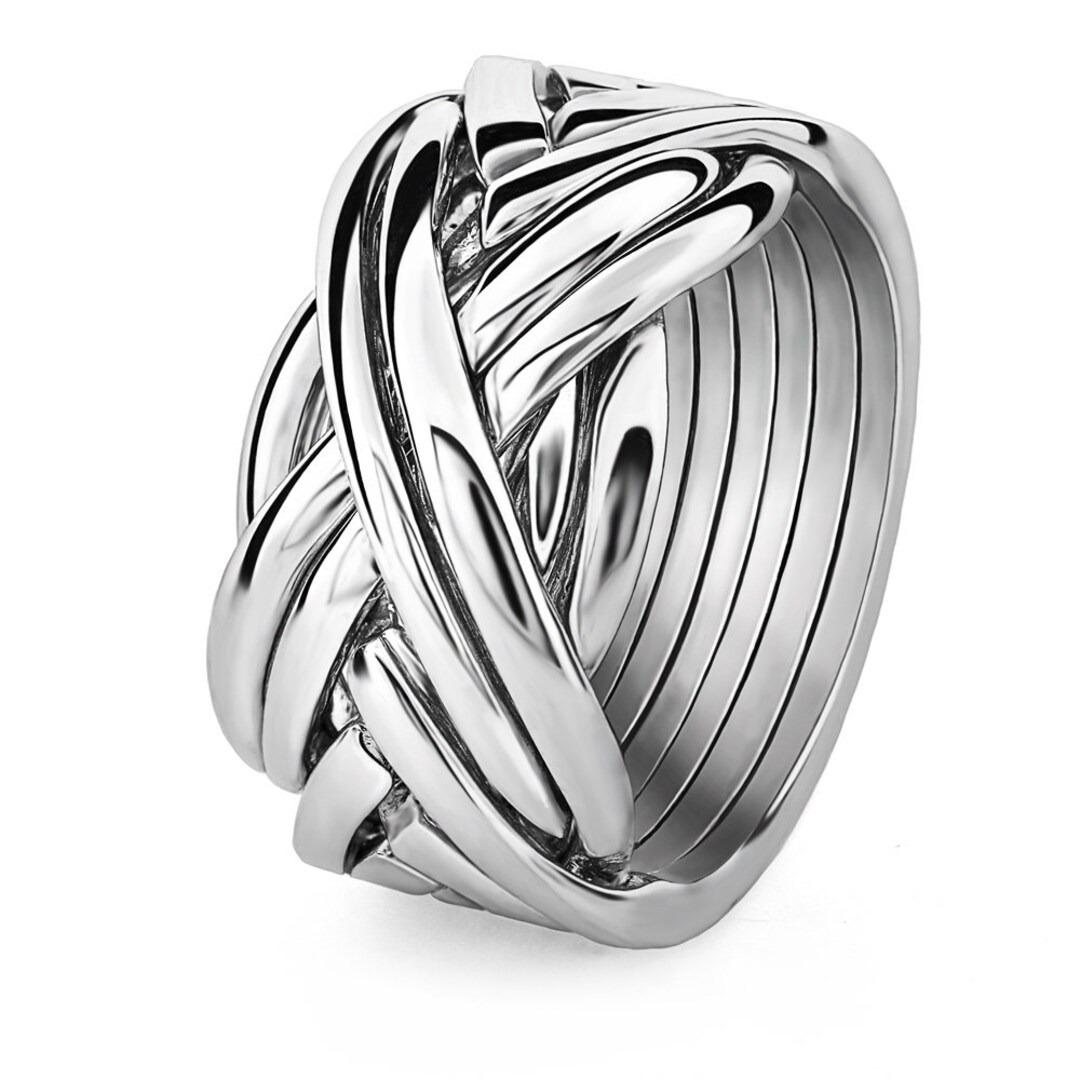 Men's 8 Band STERLING SILVER Puzzle Ring 84SM - Etsy
