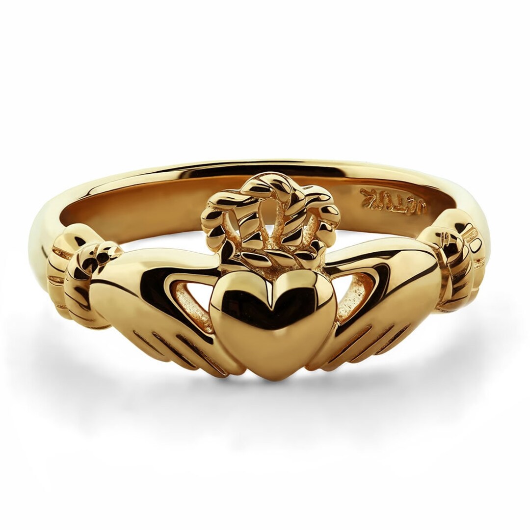 14K Yellow Gold Claddagh Ring 6334Y - Etsy