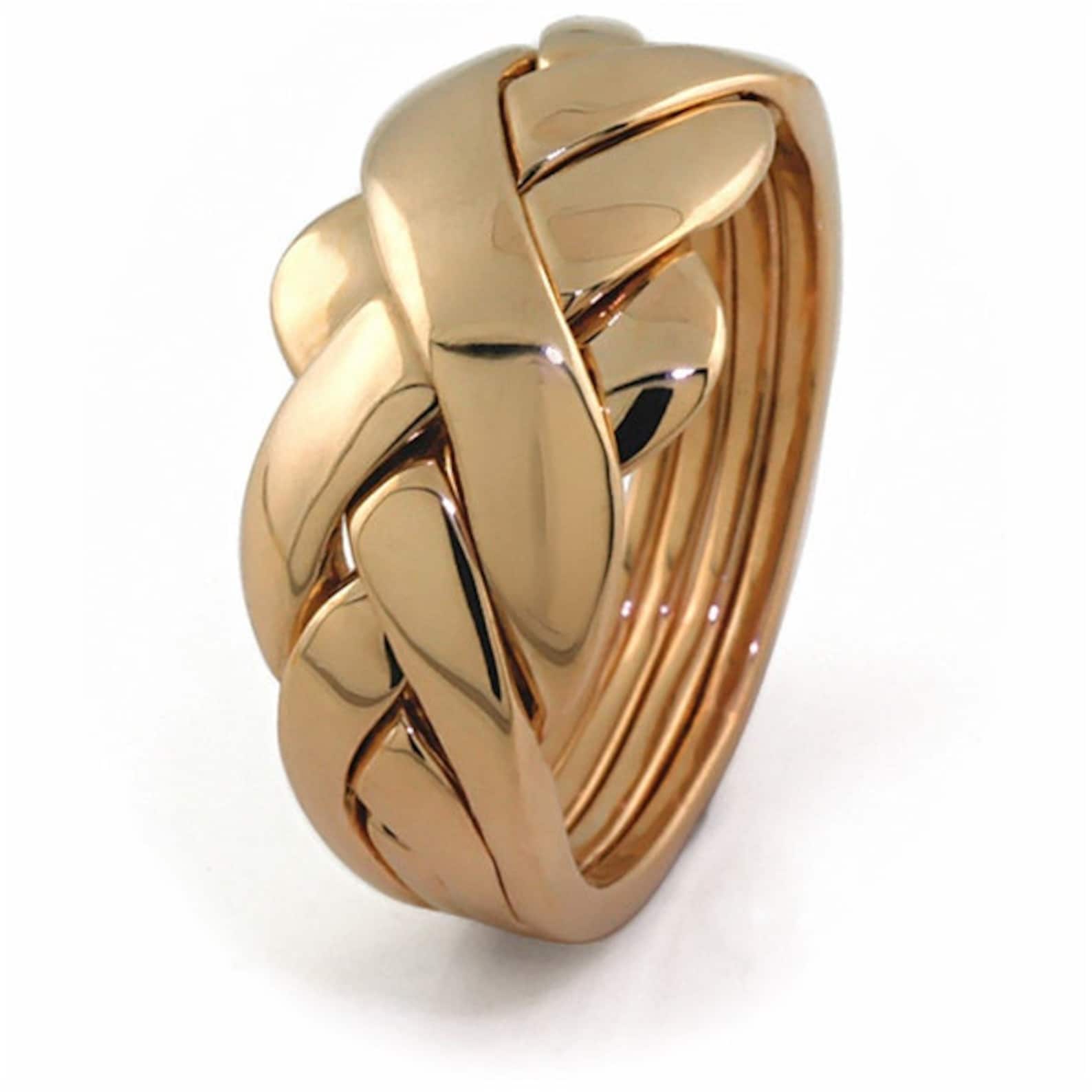 Puzzle Ring 14K Gold 4 Band 4BDG Puzzle Rings - Etsy