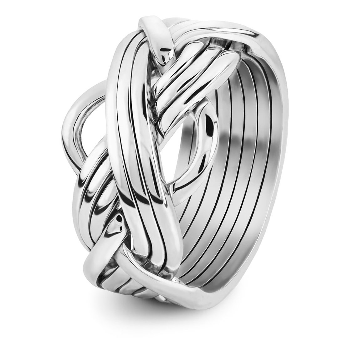 Men's 8 Band STERLING SILVER Puzzle Ring 86MS - Etsy