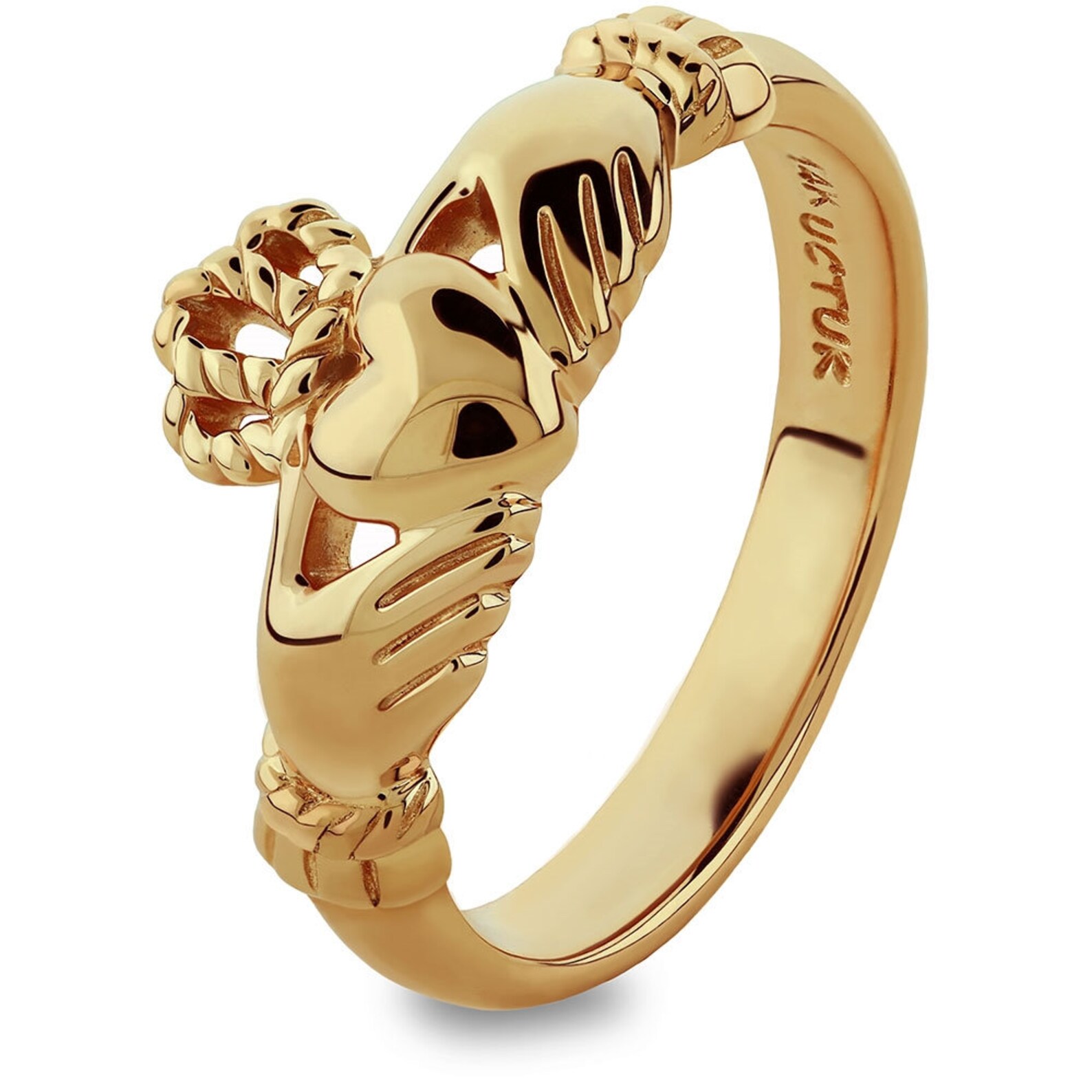 14K Yellow Gold Claddagh Ring 6334Y - Etsy