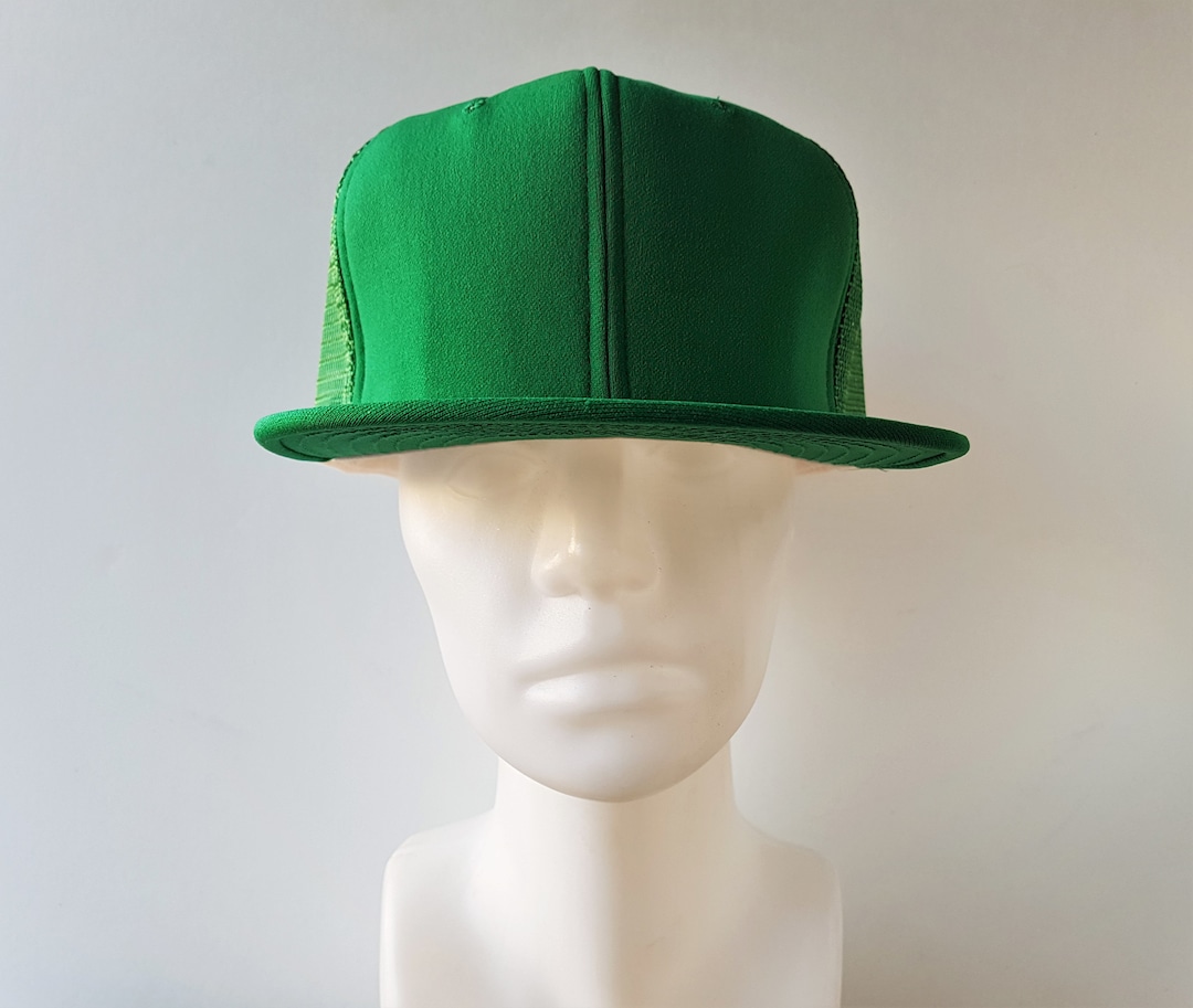 Vintage 70s 80s AJD Green Mesh Blank Trucker Hat Made in USA Snapback ...