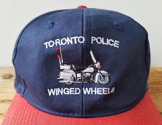 Vintage 90s TORONTO POLICE WiNGED WHEEL Motorcycle Dr… - Gem