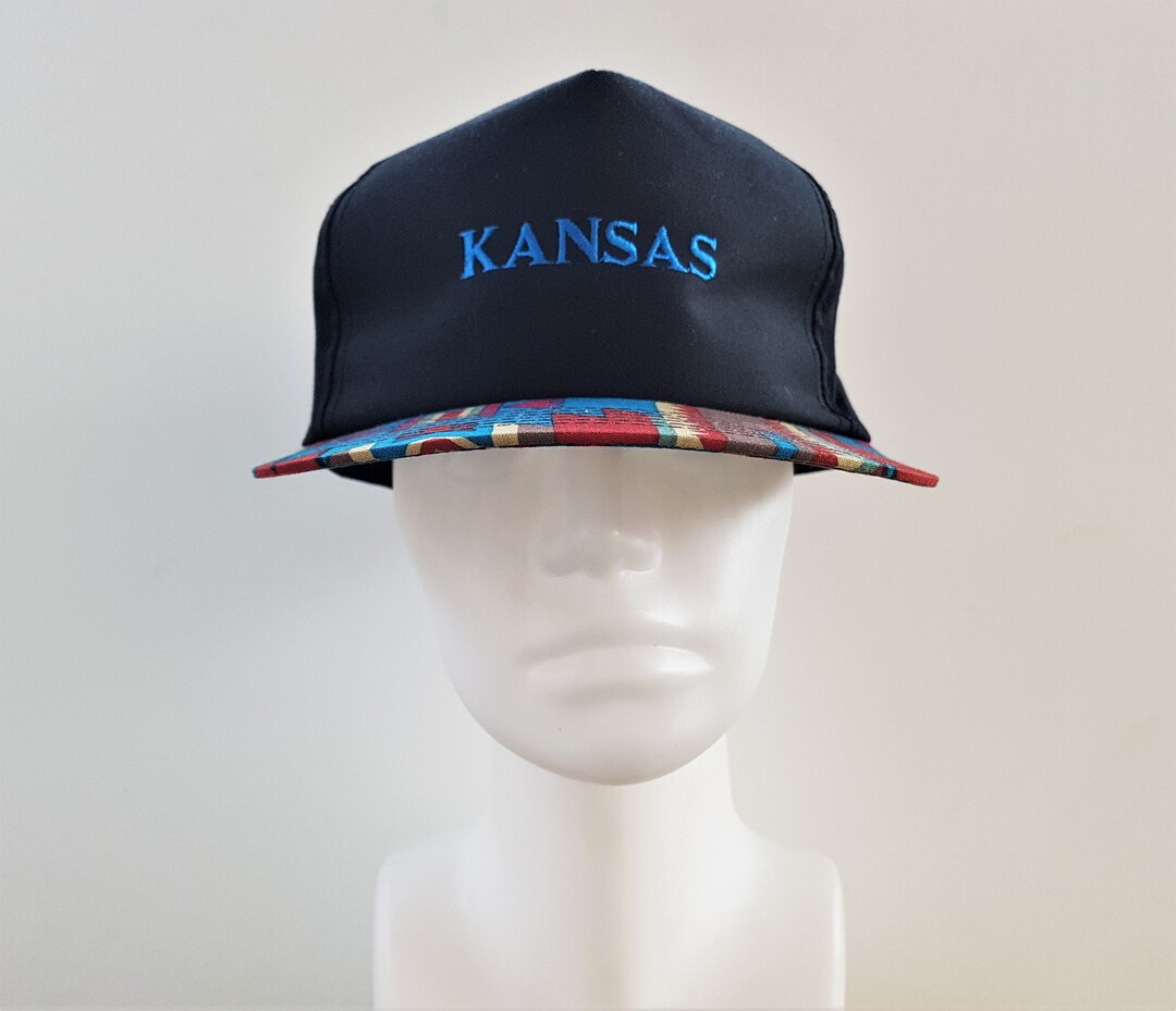 Vintage KANSAS Midwestern Aztec Bill Snapback Hat Youngan Baseball Cap ...