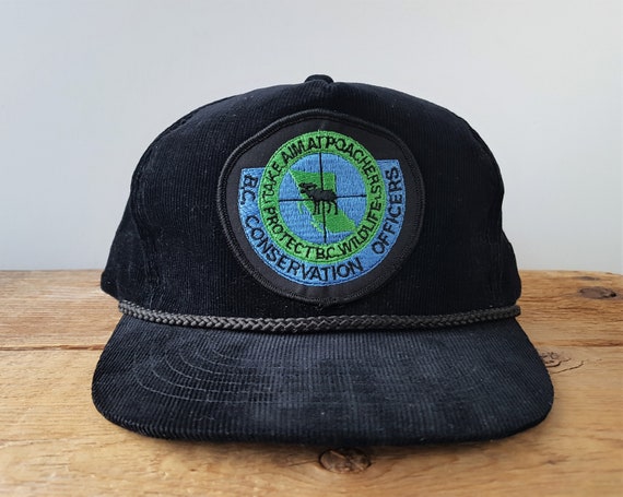 Vintage B.C. CONSERVATION OFFICER Corduroy Snapback Hat Take - Etsy