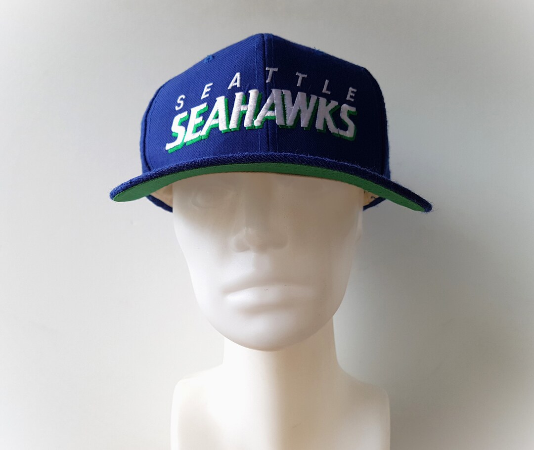 Vintage 80s 90s SEATTLE SEAHAWKS Snapback Hat New Era Pro Model ...