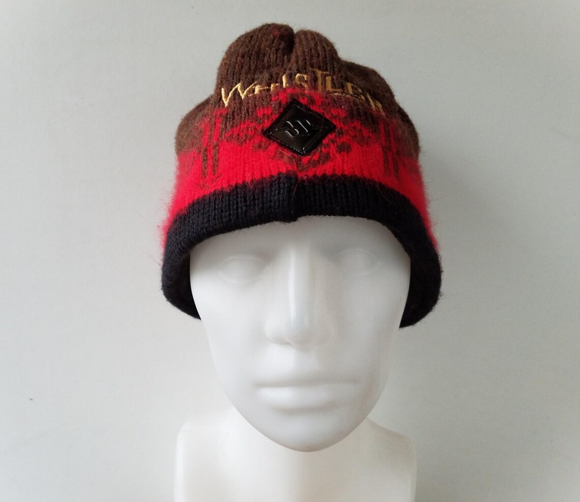 Vintage WHISTLER MOUNTAIN Ski Resort Winter Hat -pure Virgin Wool ...