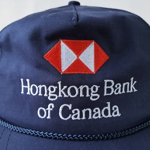 Vintage Hongkong Bank of Canada Navy Blue Rope Snapback Hat - Pre HSBC ...