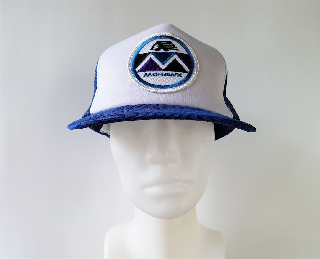 Vintage 80s MOHAWK Gas Station Blue Mesh Trucker Snapback Hat ...