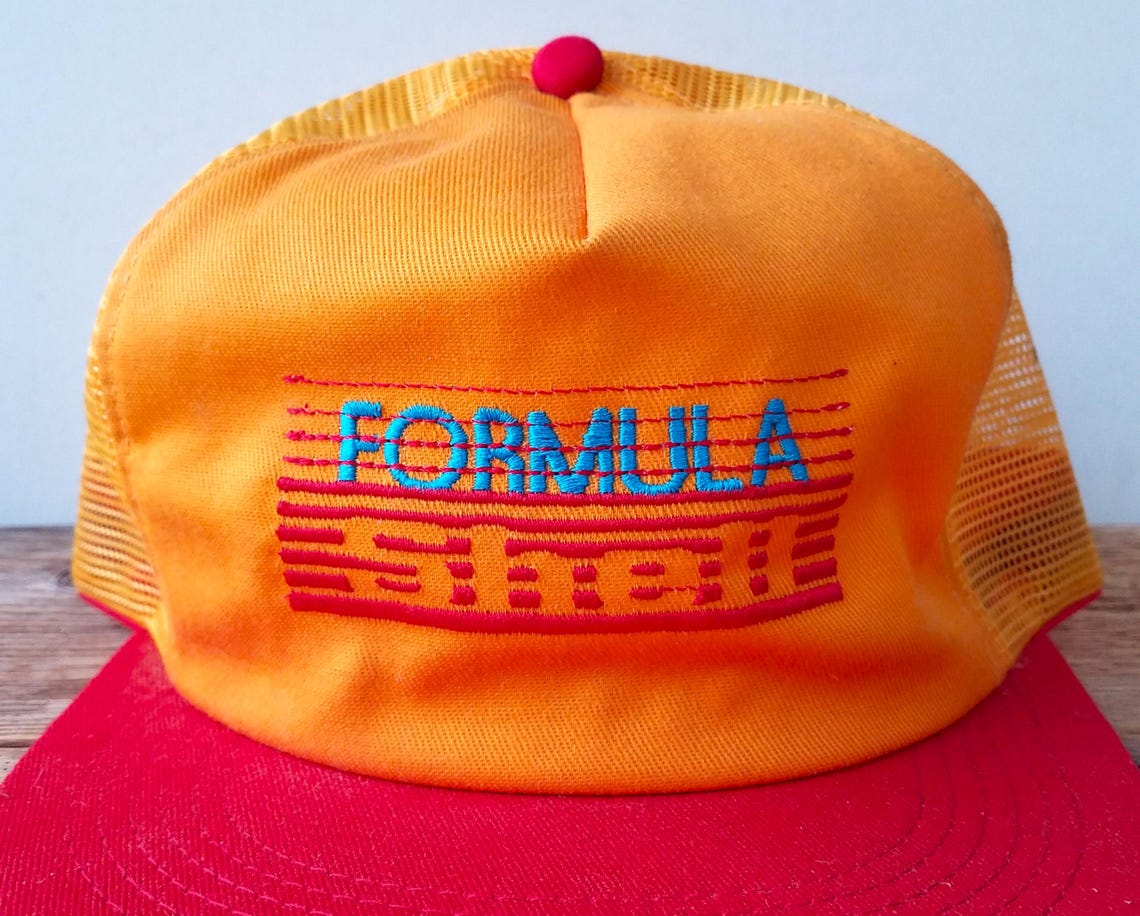 Vintage 80s FORMULA SHELL Trucker Hat - K-brand Canada Yellow Mesh ...