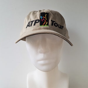 Vintage 90s ATP TOUR Pro Tennis Khaki Strapback Dad Hat Deadstock ...